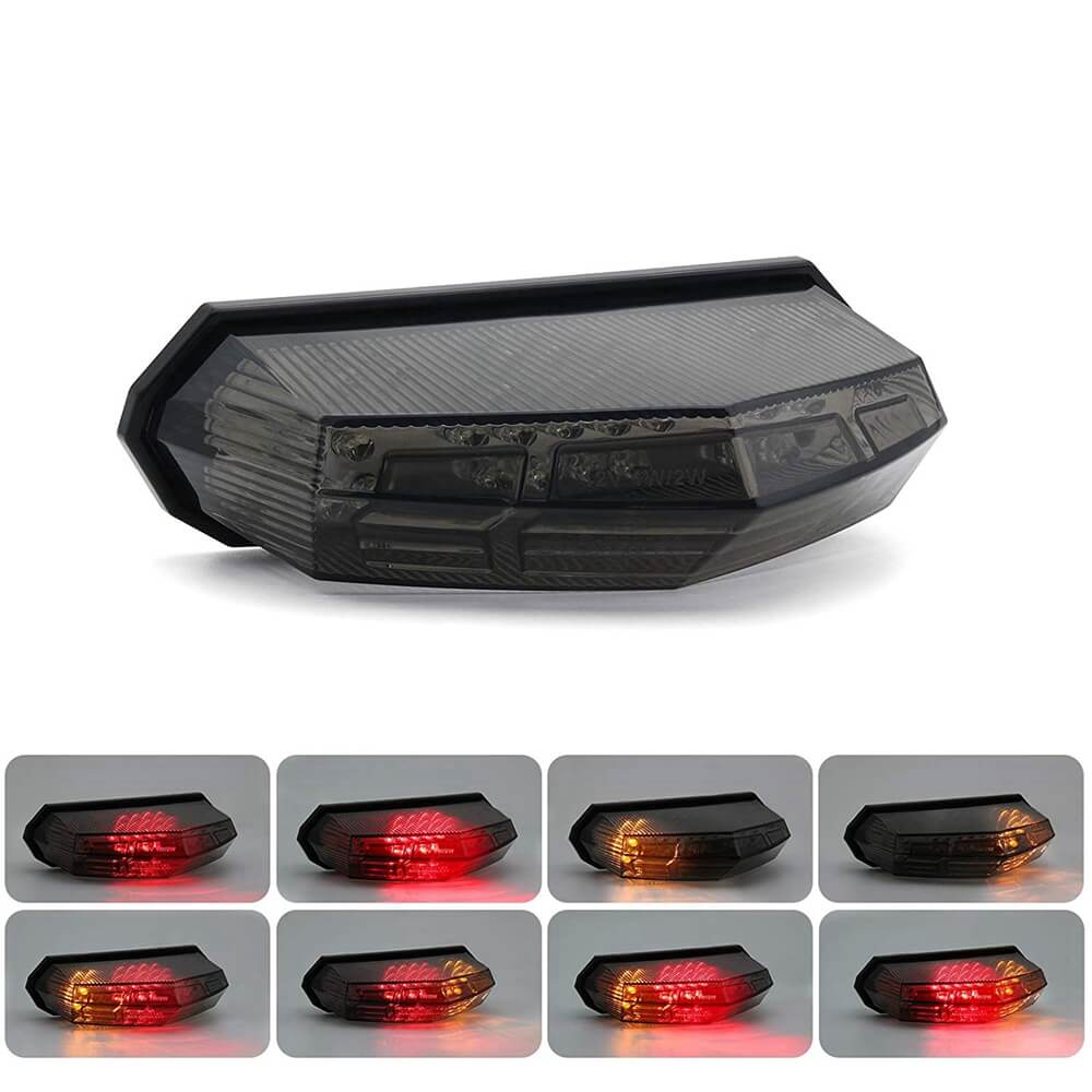 Integrated Motorcycle Tail Light 1X Red Lens Motorcycle Chrome Bullet